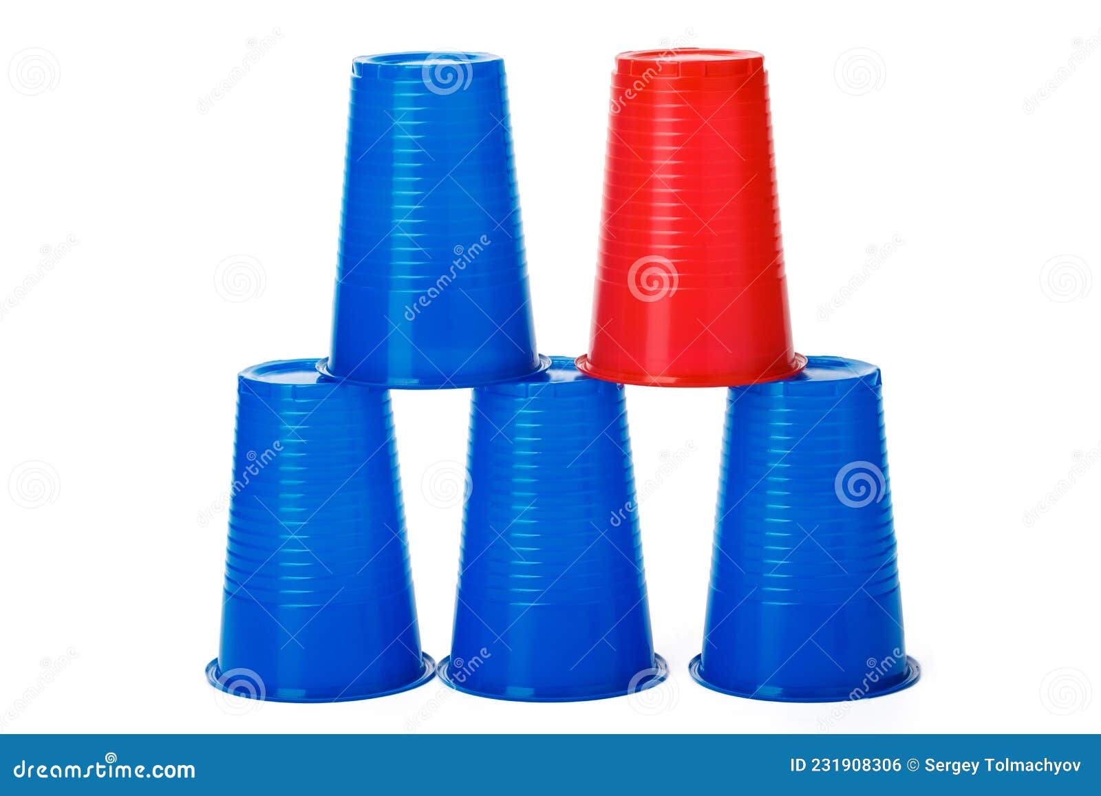 Pile of Plastic Cups on White Background Stock Photo - Image of ...