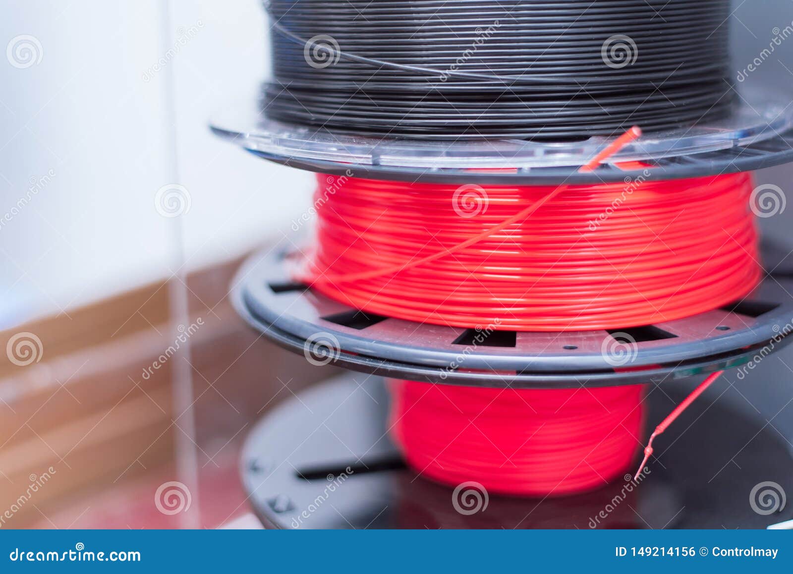 A Pile of Plastic and Flex for 3D Printing. Plastic for Printing Loaded ...