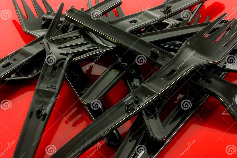 Plastic forks stock image. Image of cutlery, tableware - 27935255