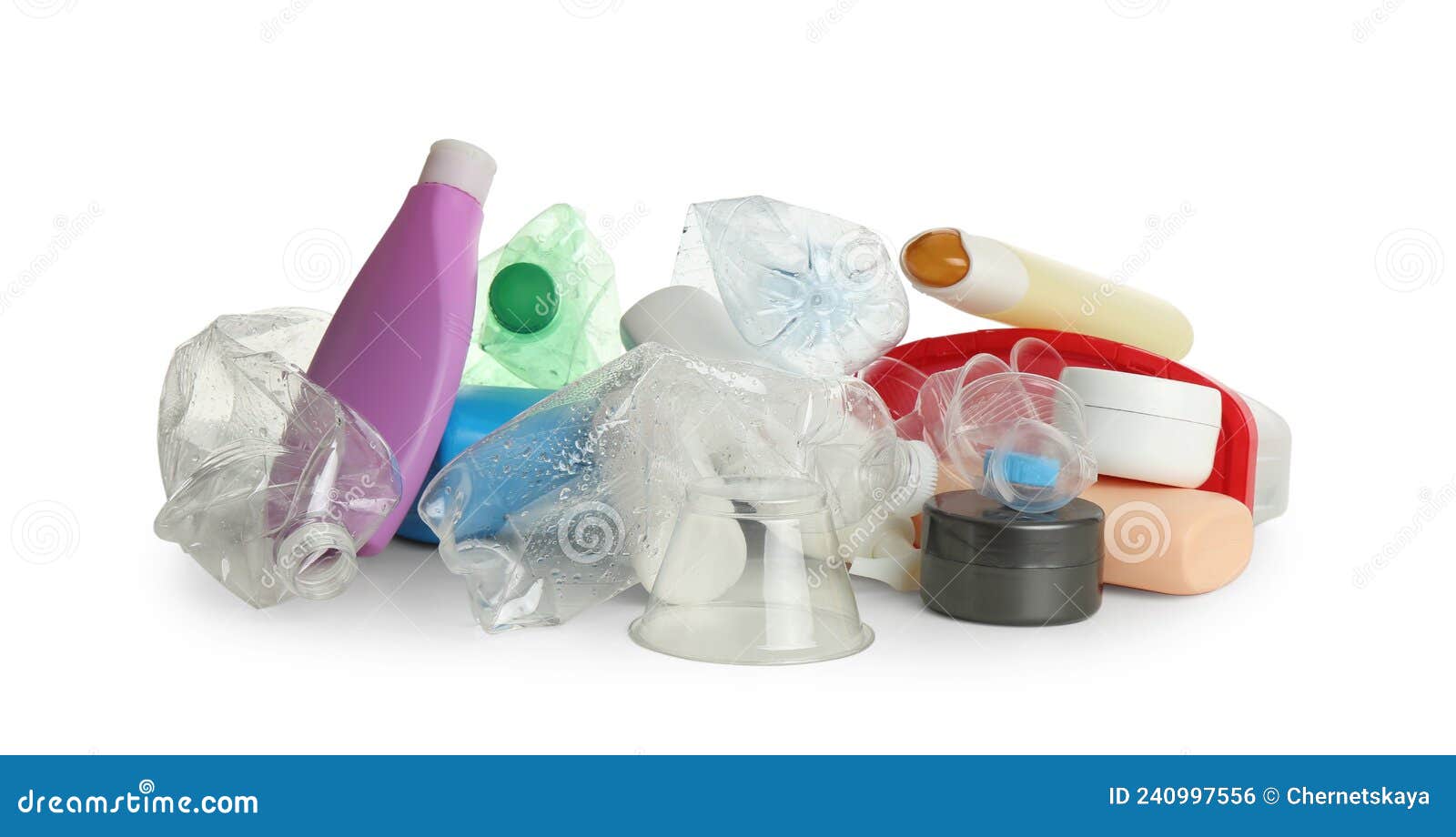 Pile of Plastic Garbage on White Background Stock Photo - Image of ...