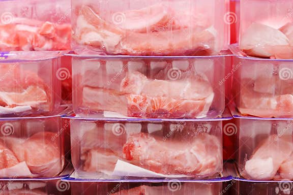 Pile of Plastic Meat Containers Meat, Ready for Processing or ...