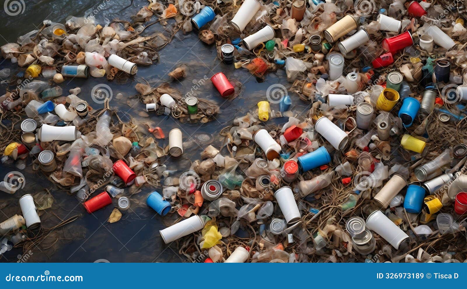 Pile of Plastic Non Biodegradable Waste Including Plastic and Tin Cans ...
