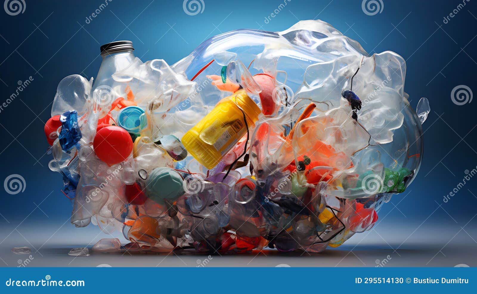 Pile of Plastic Objects Isolated. Pollution Concept. Stock Photo ...
