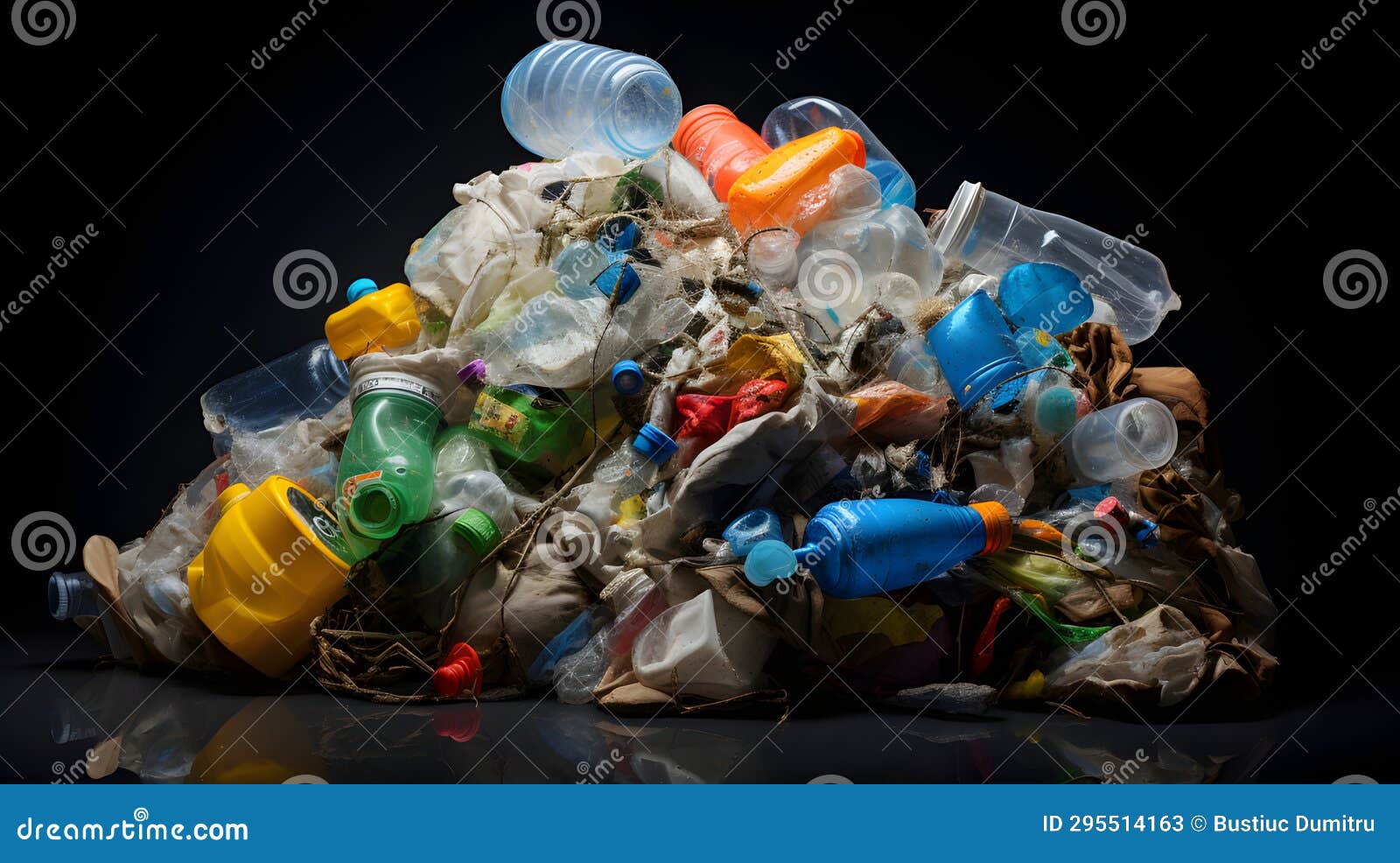Pile of Plastic Objects Isolated. Pollution Concept. Stock Image ...