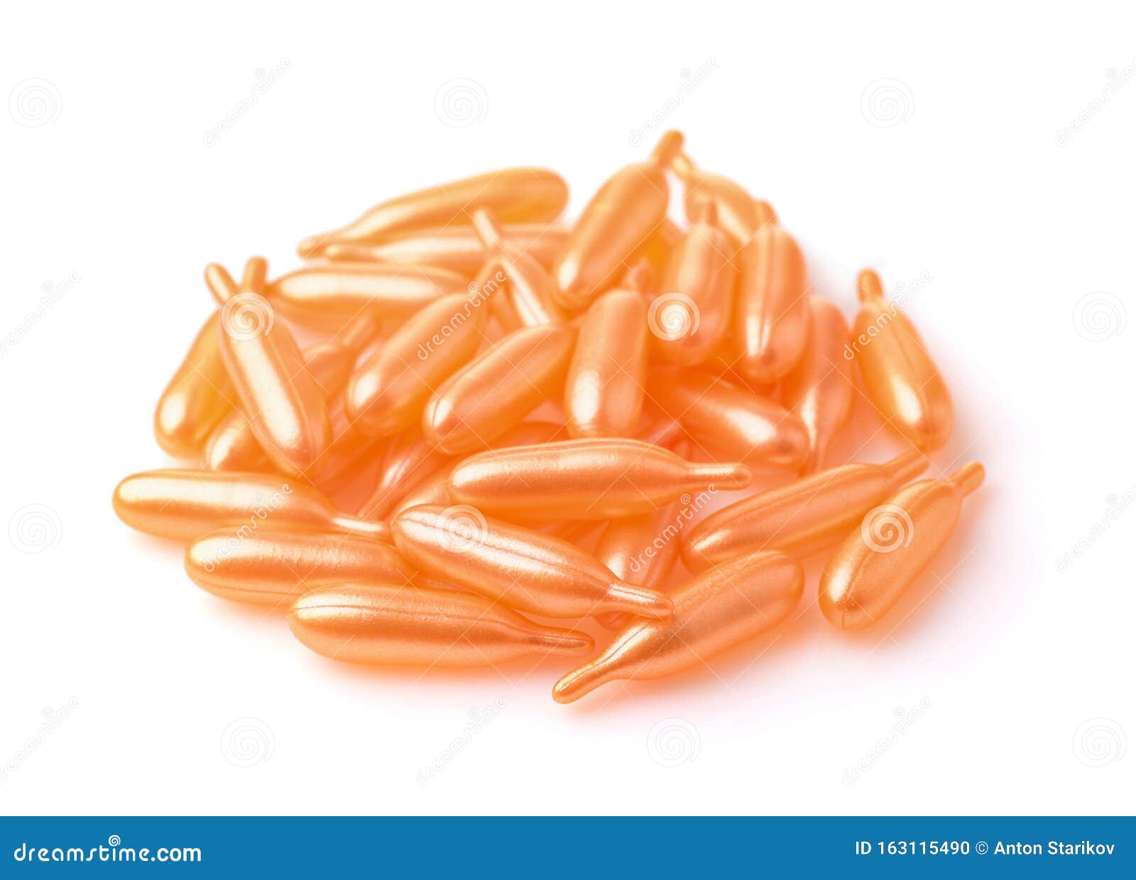Pile of Plastic Orange Capsules Stock Photo - Image of color, diet ...