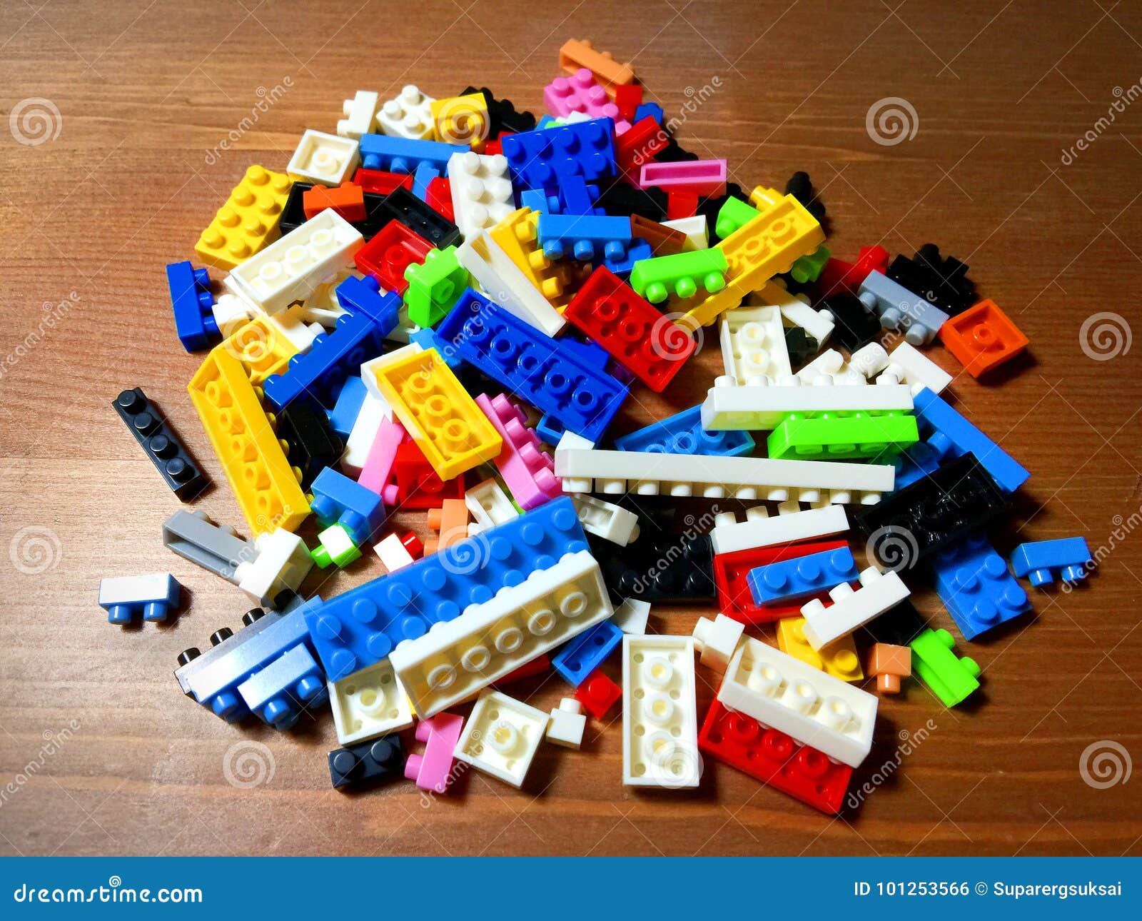 Pile of Plastic Toy Brick Block Stock Photo - Image of white ...