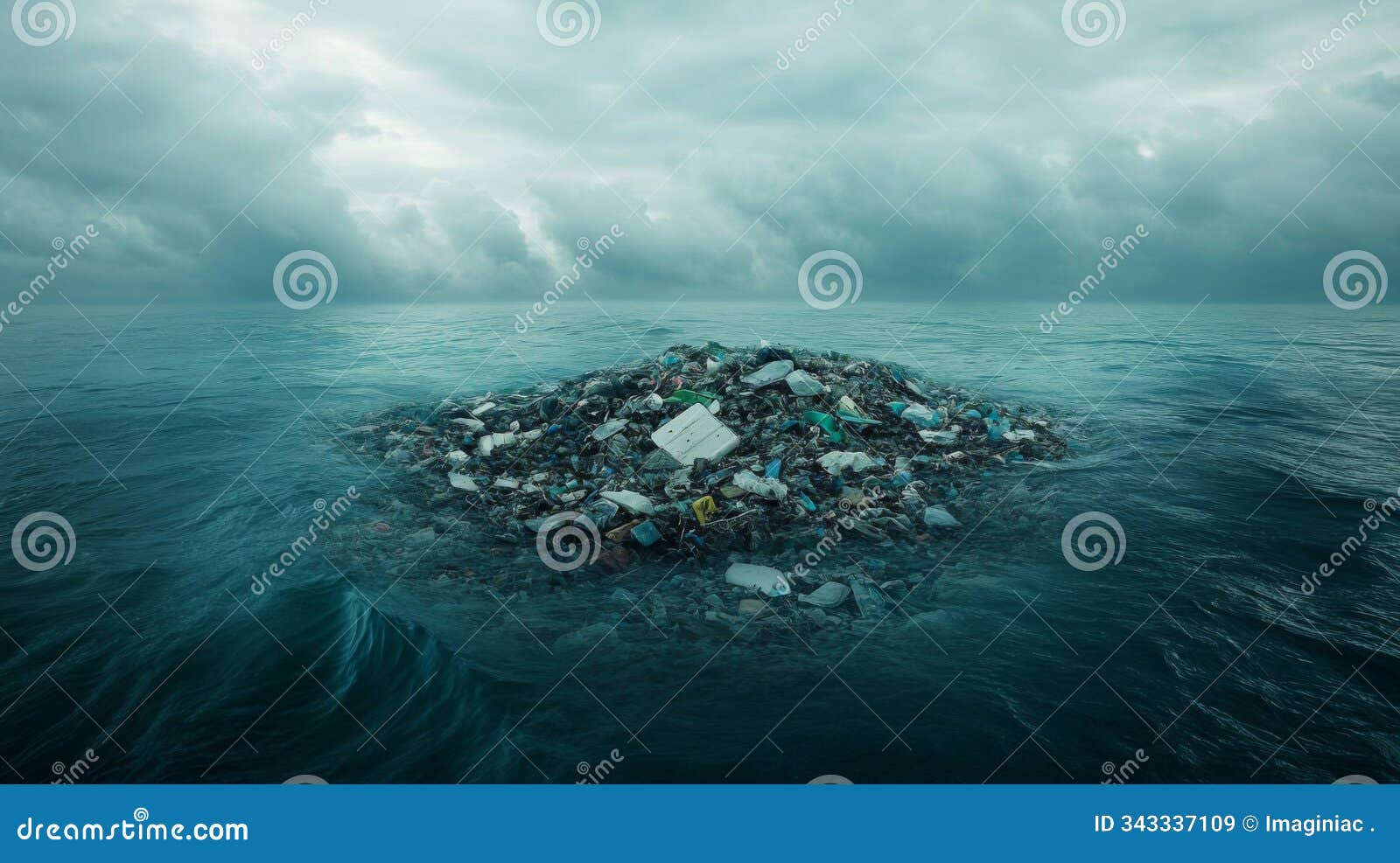 Trash Floating In The Ocean Polutionand Enviroment Stock Image ...