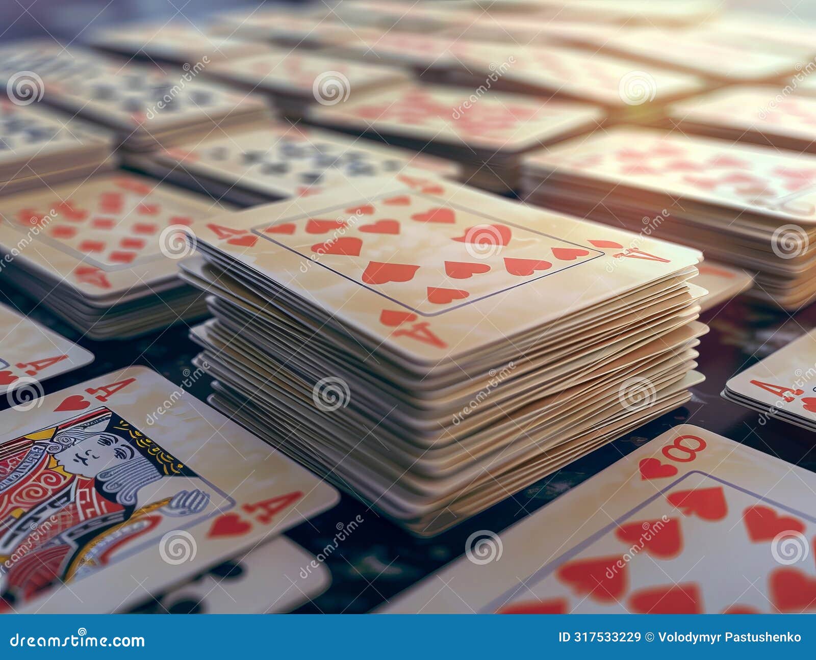 A Pile of Playing Cards on Top of Each Other Stock Image - Image of ...