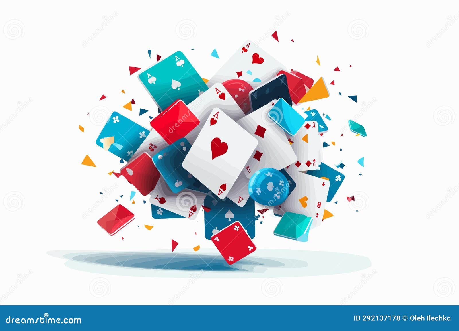 Pile of Playing Cards Vector Flat Minimalistic Isolated Vector Style ...
