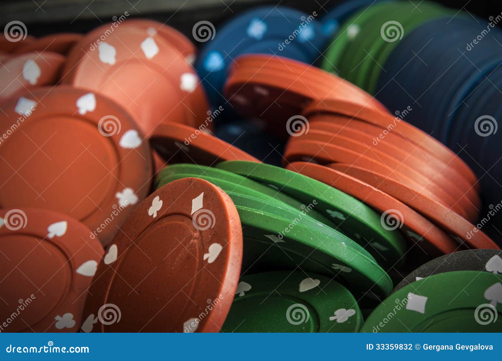 Pile of poker chips stock photo. Image of format, benefit - 33359832