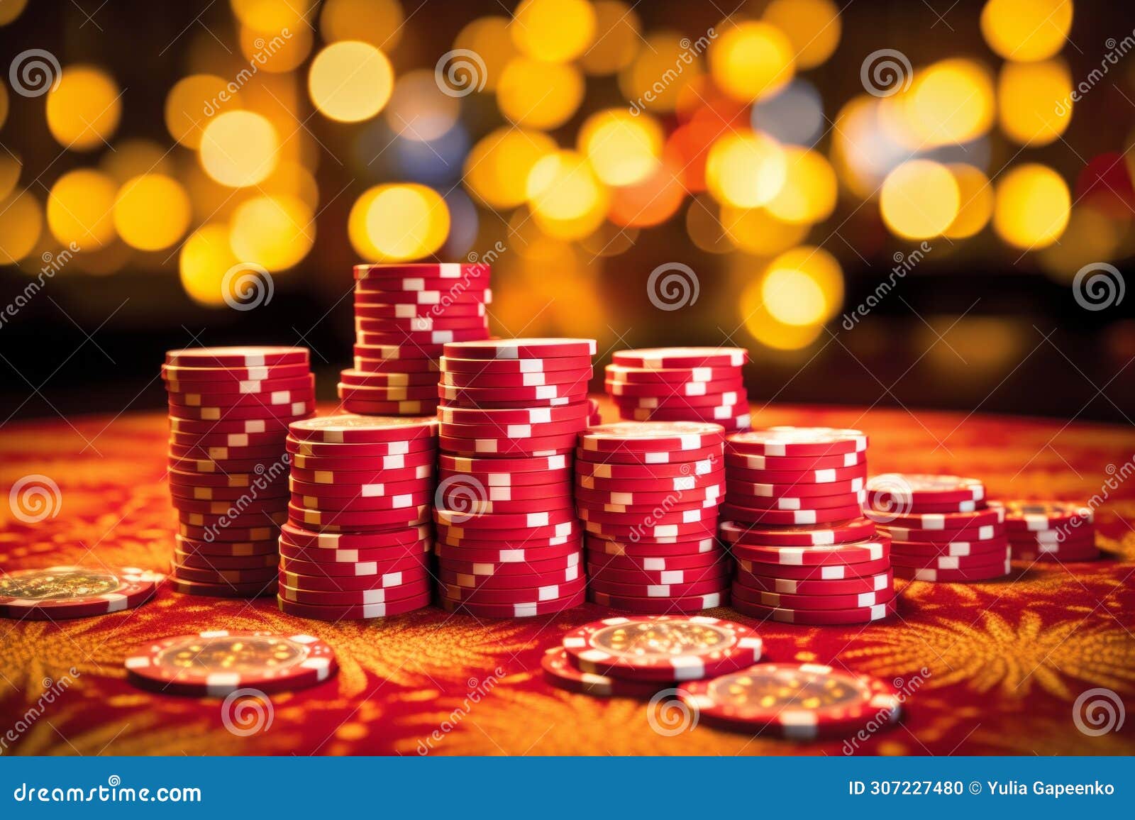 A Pile of Poker Chips on a Table Stock Photo - Image of game, stack ...