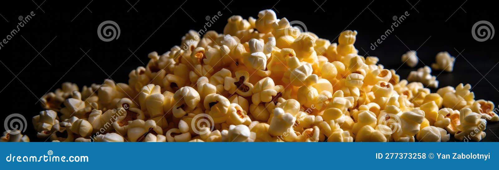 Pile of Popcorn Kernels on a Black Background. Generative AI Stock ...