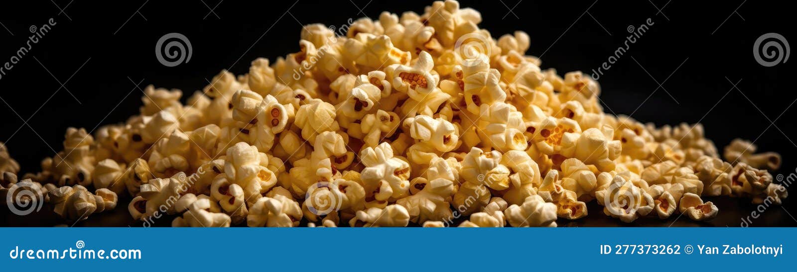 Pile of Popcorn Kernels on a Black Background. Generative AI Stock ...
