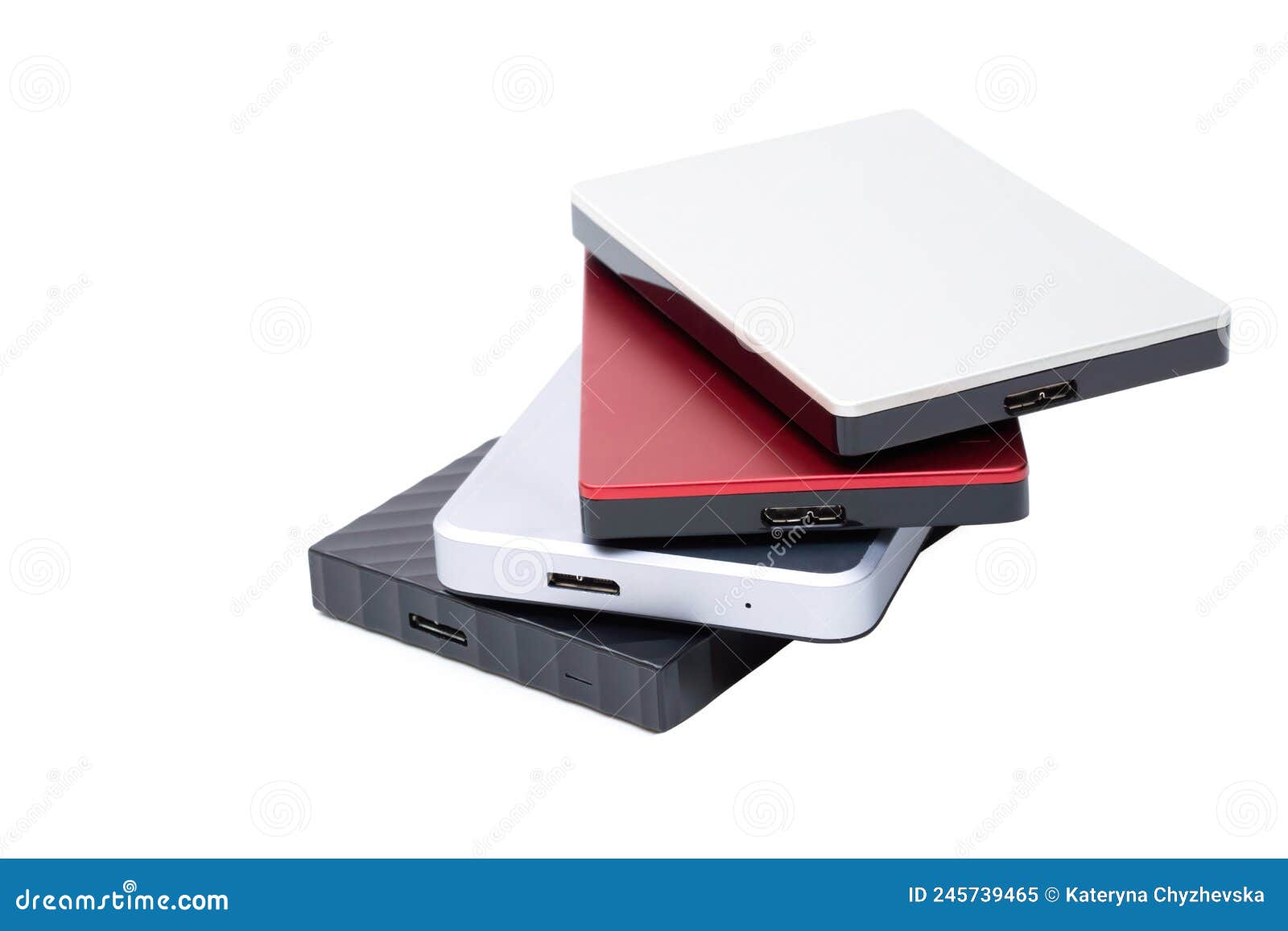 The Stack Of HDDs On The Office Table With Case For HDD At The ...