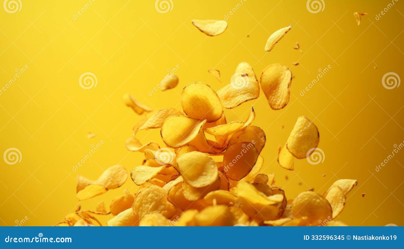 A Pile of Potato Chips Falling into the Air Stock Image - Image of ...