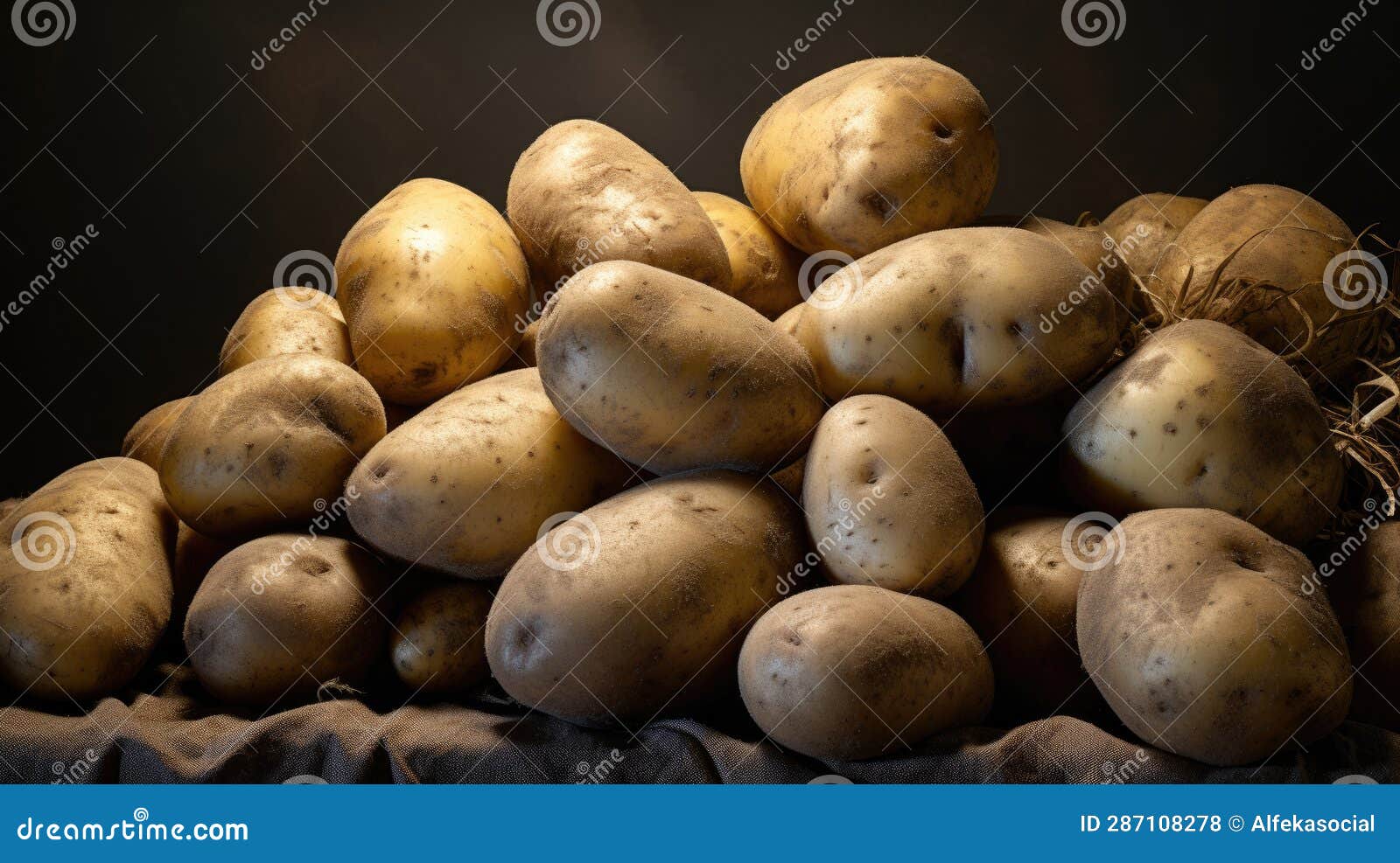 Pile of potatoes stock photo. Image of leaf, nutrition - 287108278