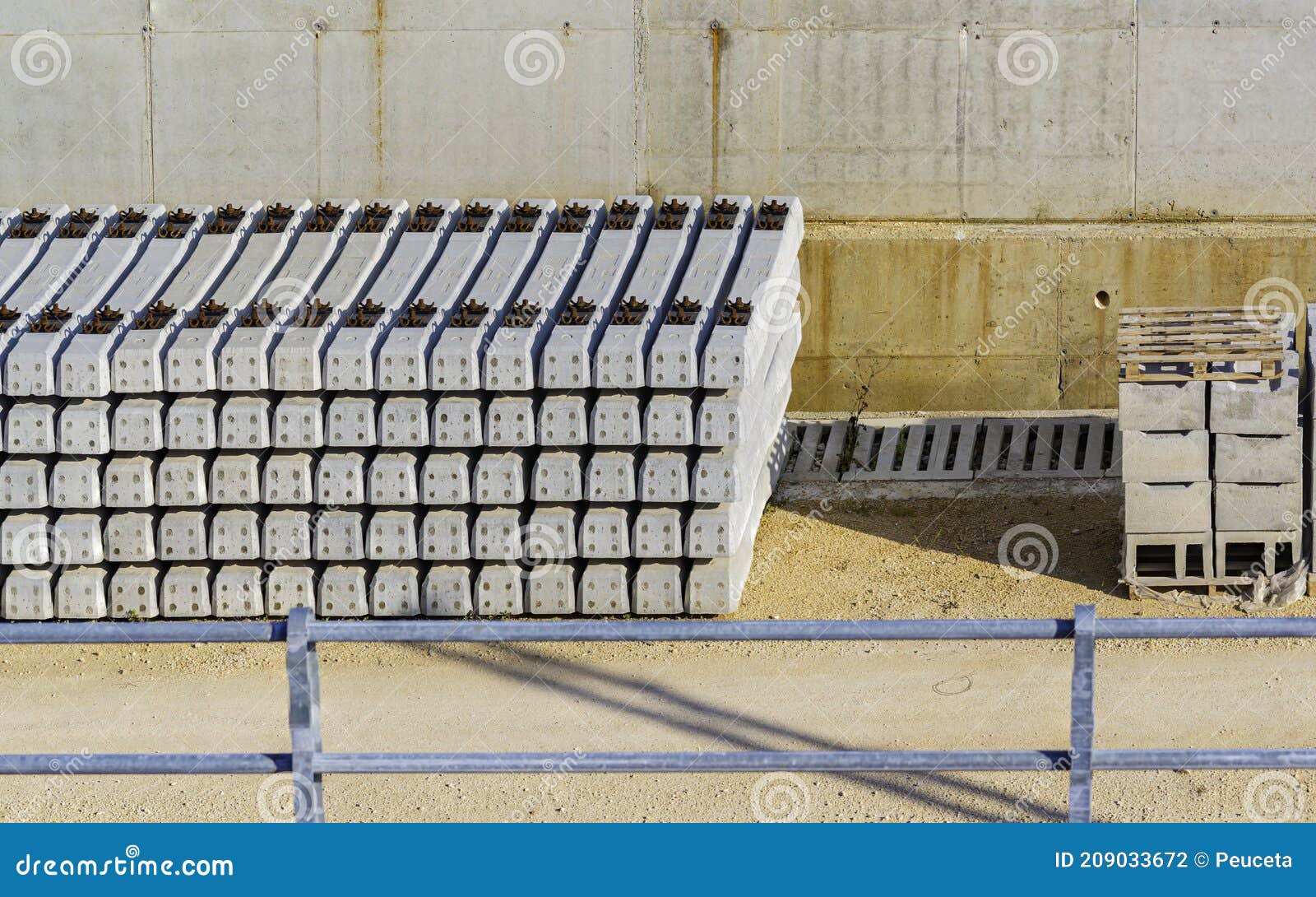 Pile of Precast Concrete Sleepers Ready for Construction in Trackwork ...