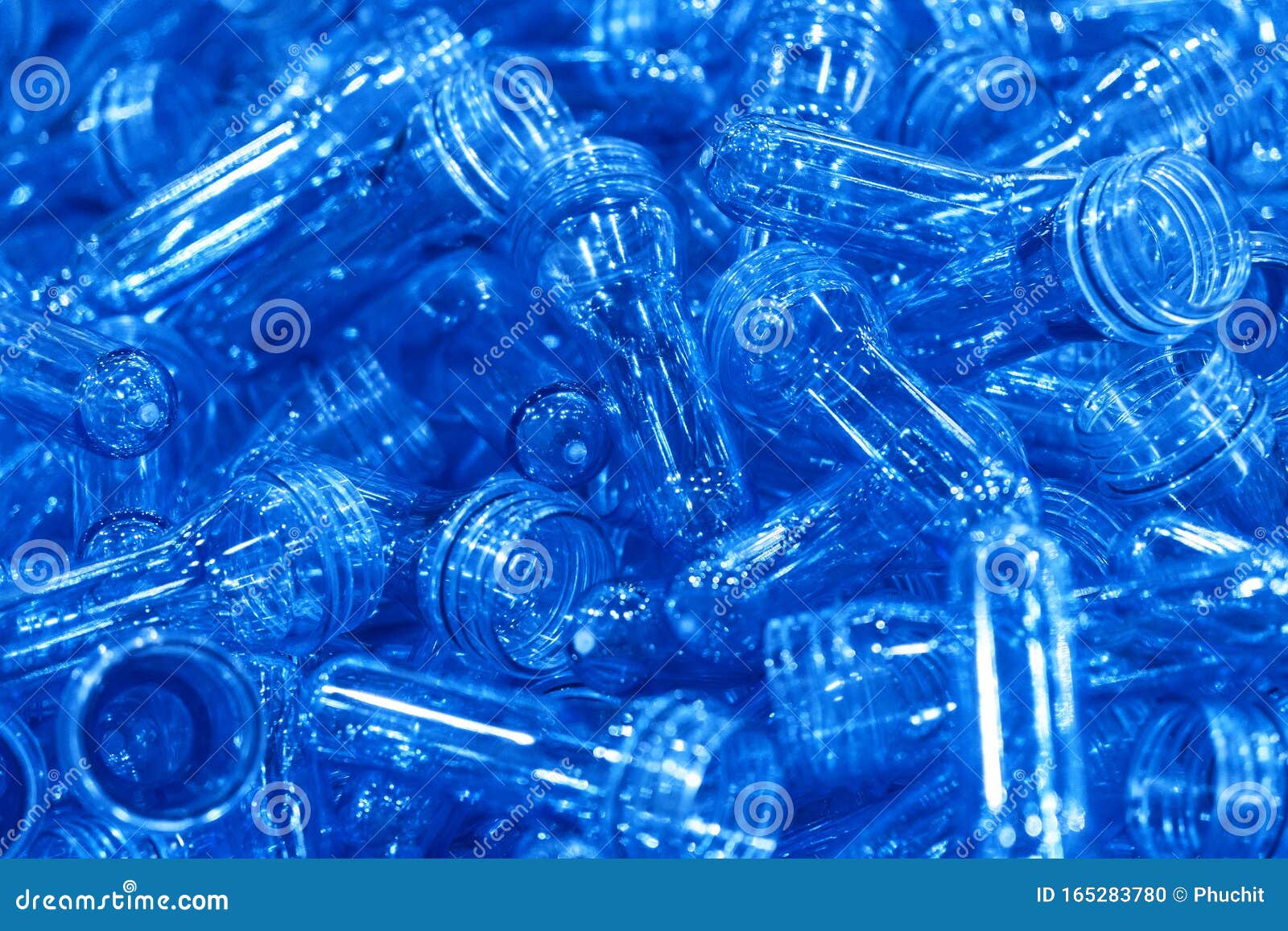 The Pile Of Injection Preform Shape Of PET Bottle From Injection ...