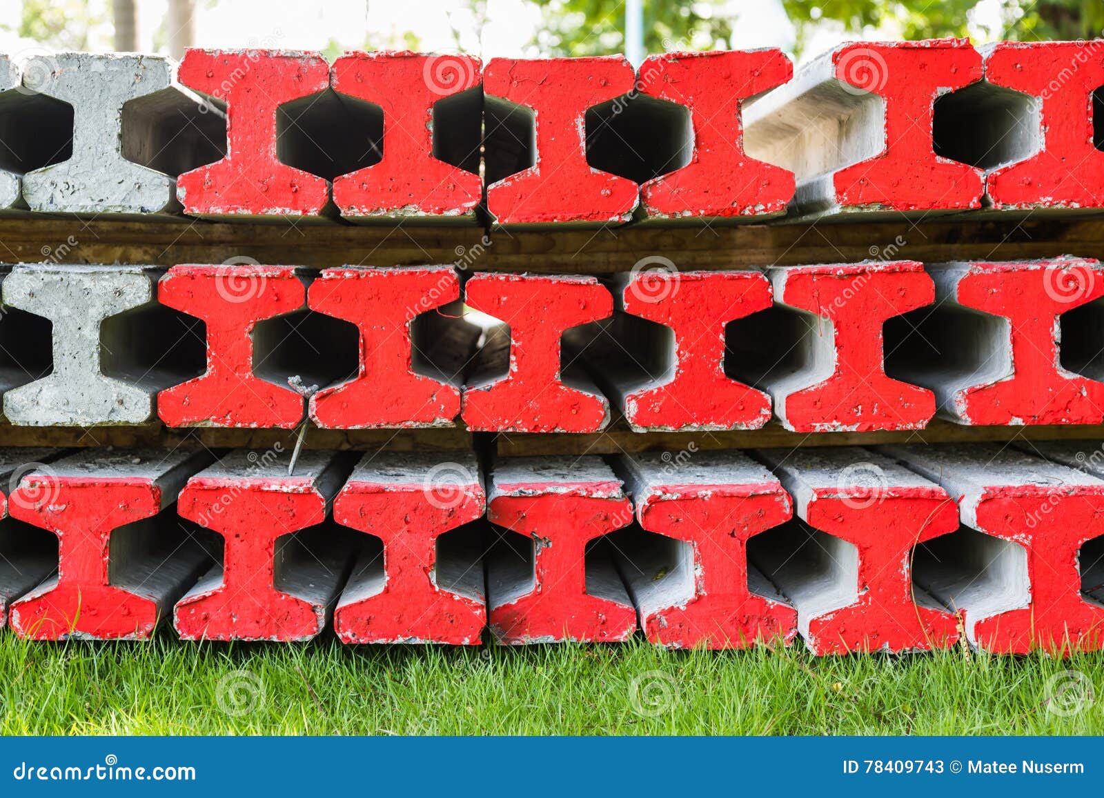 Pile of Prestressed Concrete Piles Stock Image - Image of pile ...