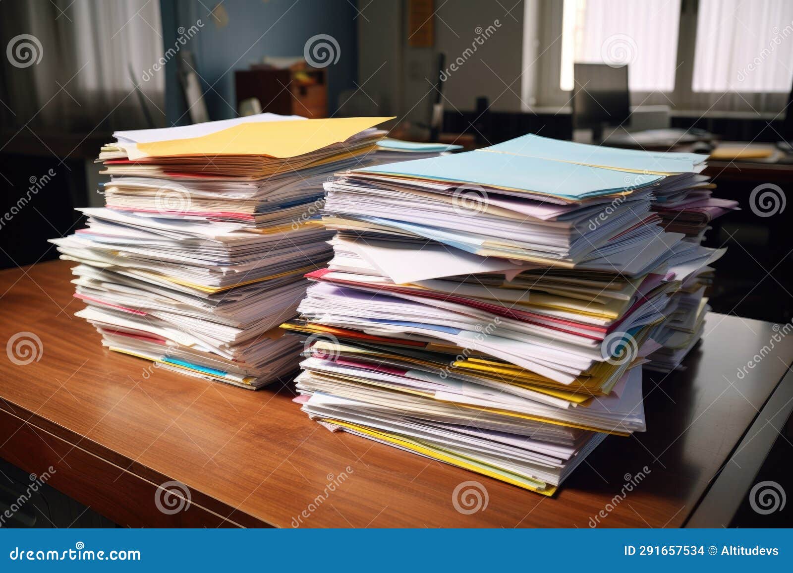 A Pile of Project Folders on an Office Desk Stock Photo - Image of ...