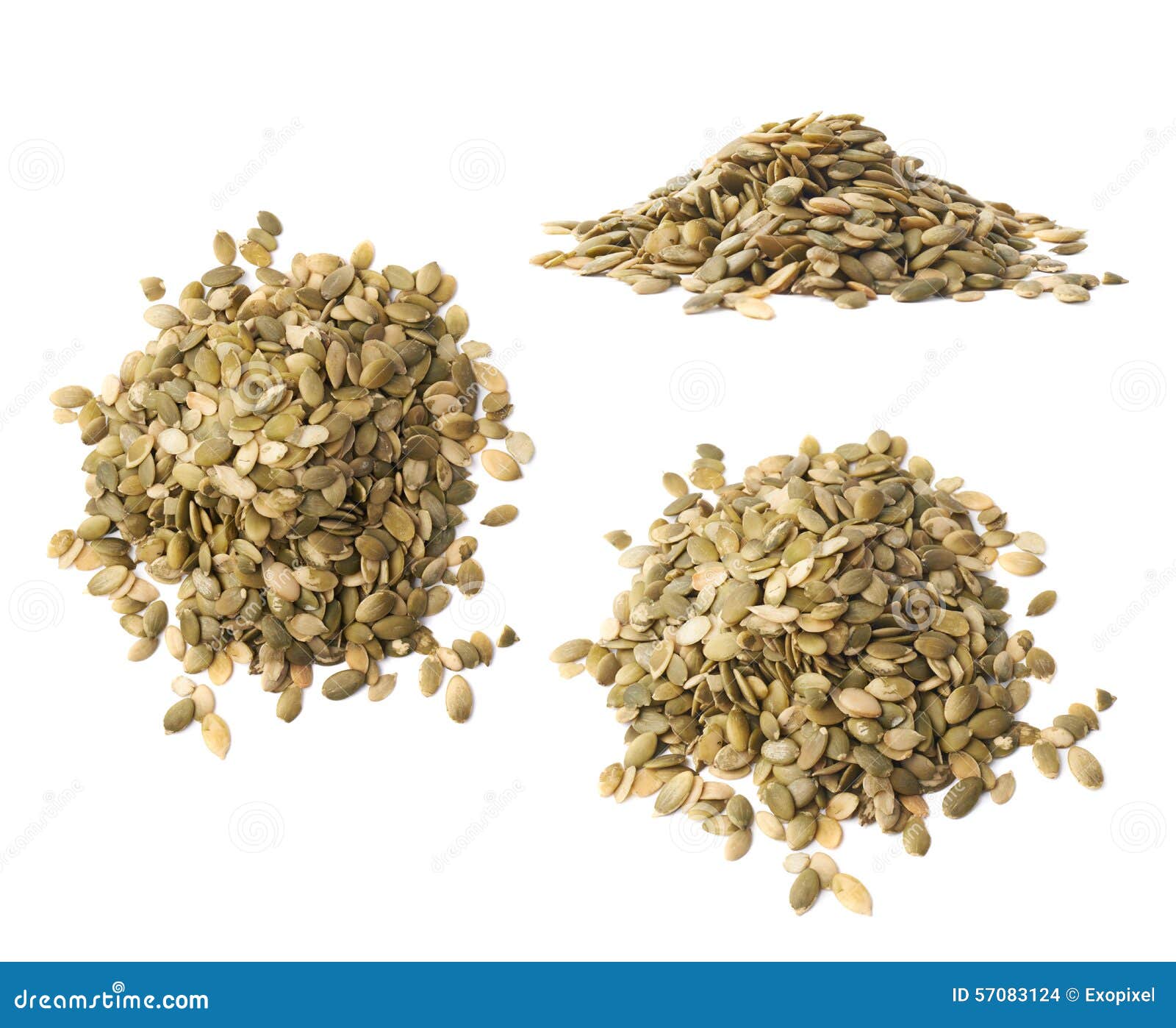 Pile of Pumpkin Seeds Isolated Stock Photo - Image of green, season ...