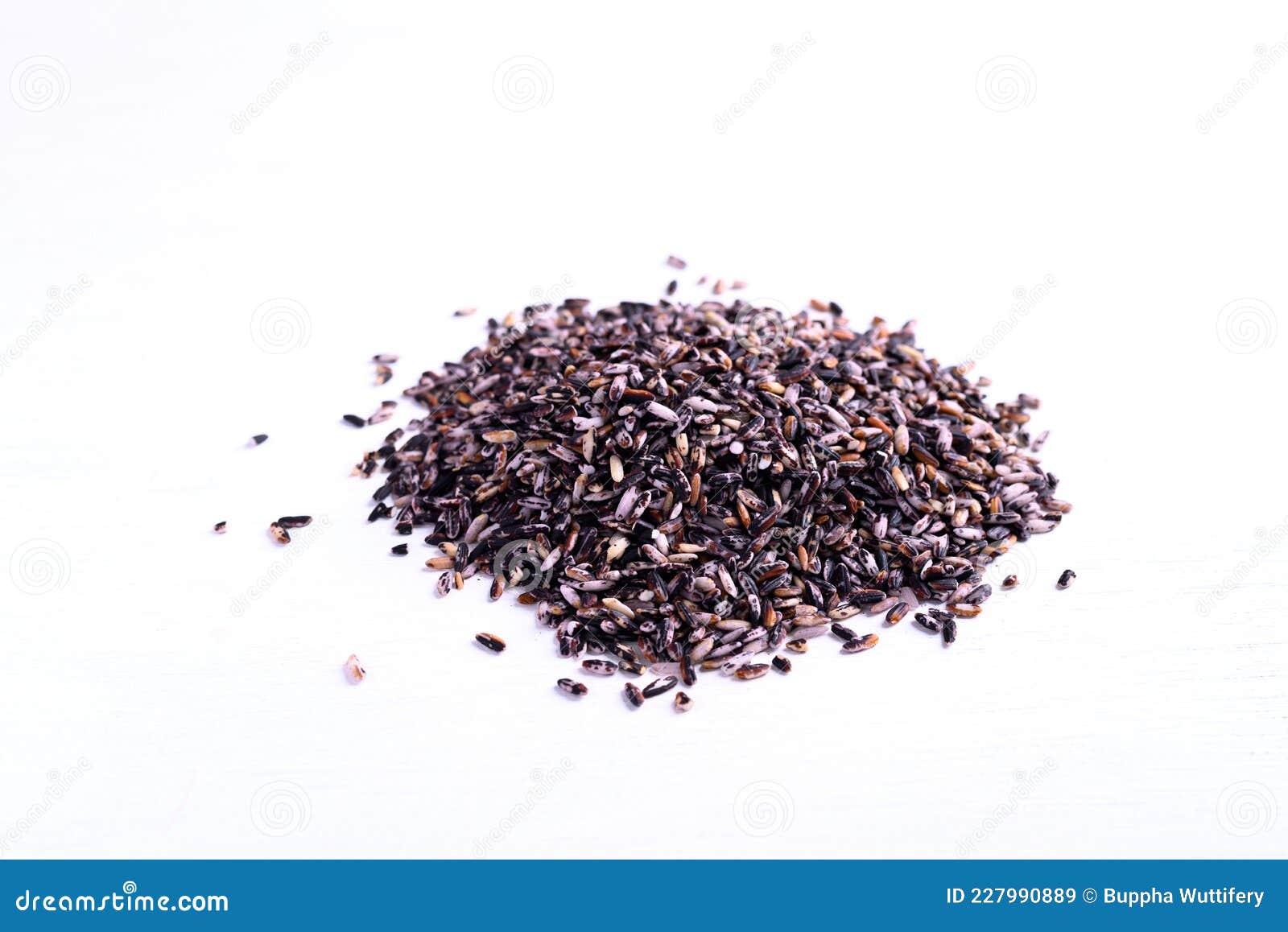 Pile of Purple Glutinous Rice Grain on White Background Stock Image ...