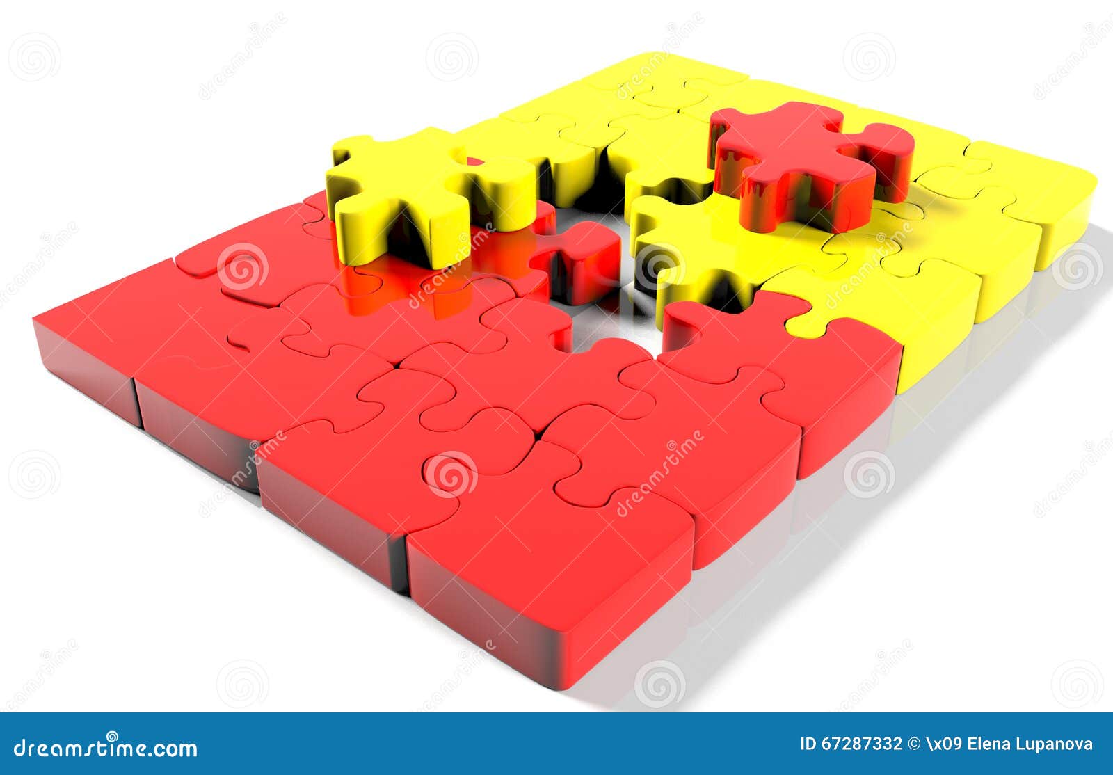 Pile of puzzle elements stock illustration. Illustration of golden ...