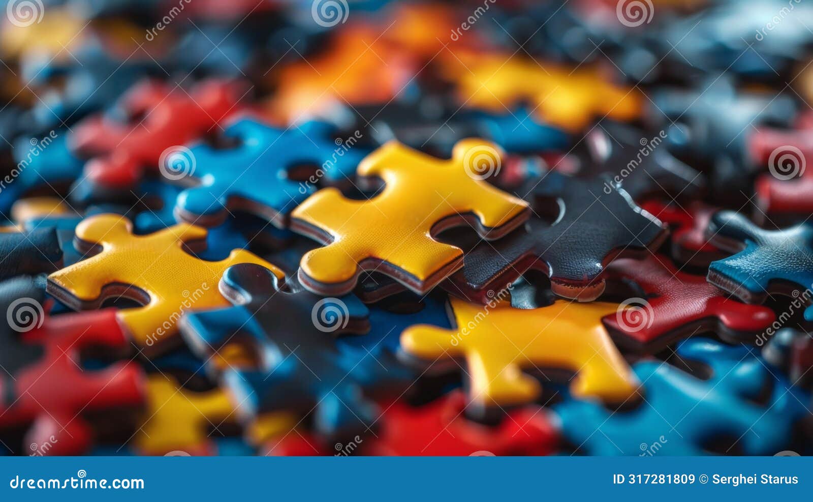 A Pile of Puzzle Pieces with Different Colors and Shapes, AI Stock ...