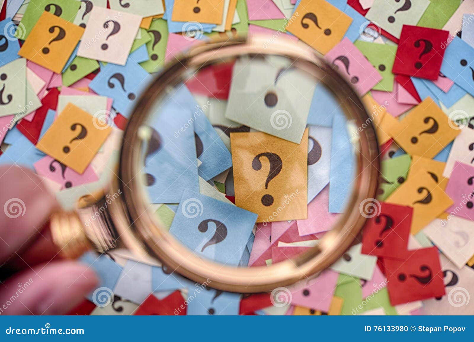 Pile of Question Marks and Magnifying Glass Stock Photo - Image of ...