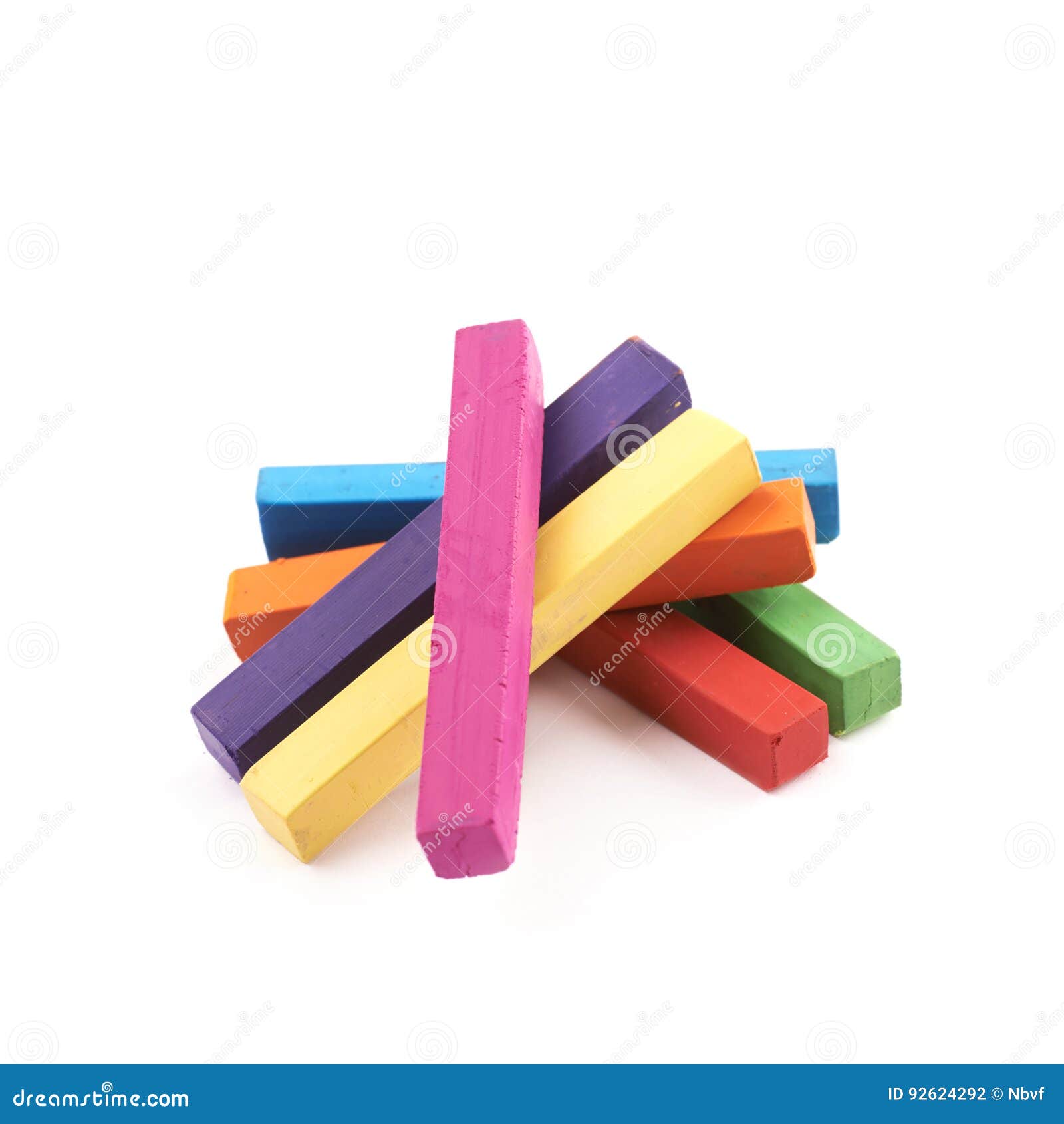 Pile of Rainbow Colored Chalks Isolated Stock Photo - Image of objects ...