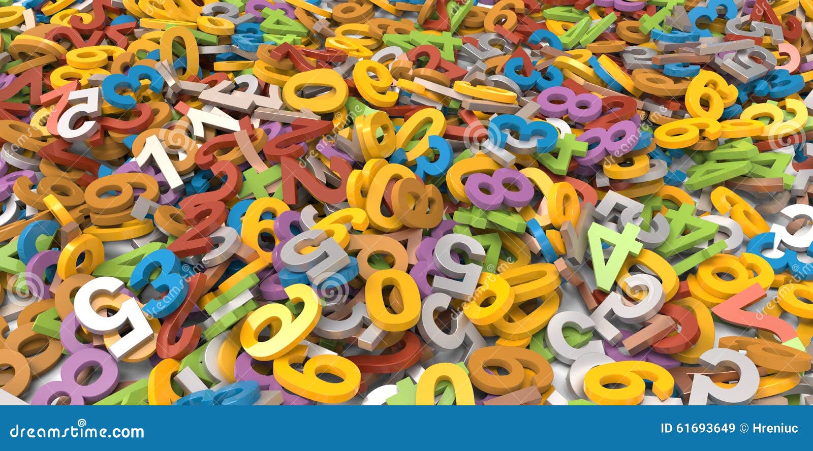 Pile of Random Numbers 3D Background Stock Illustration - Illustration ...