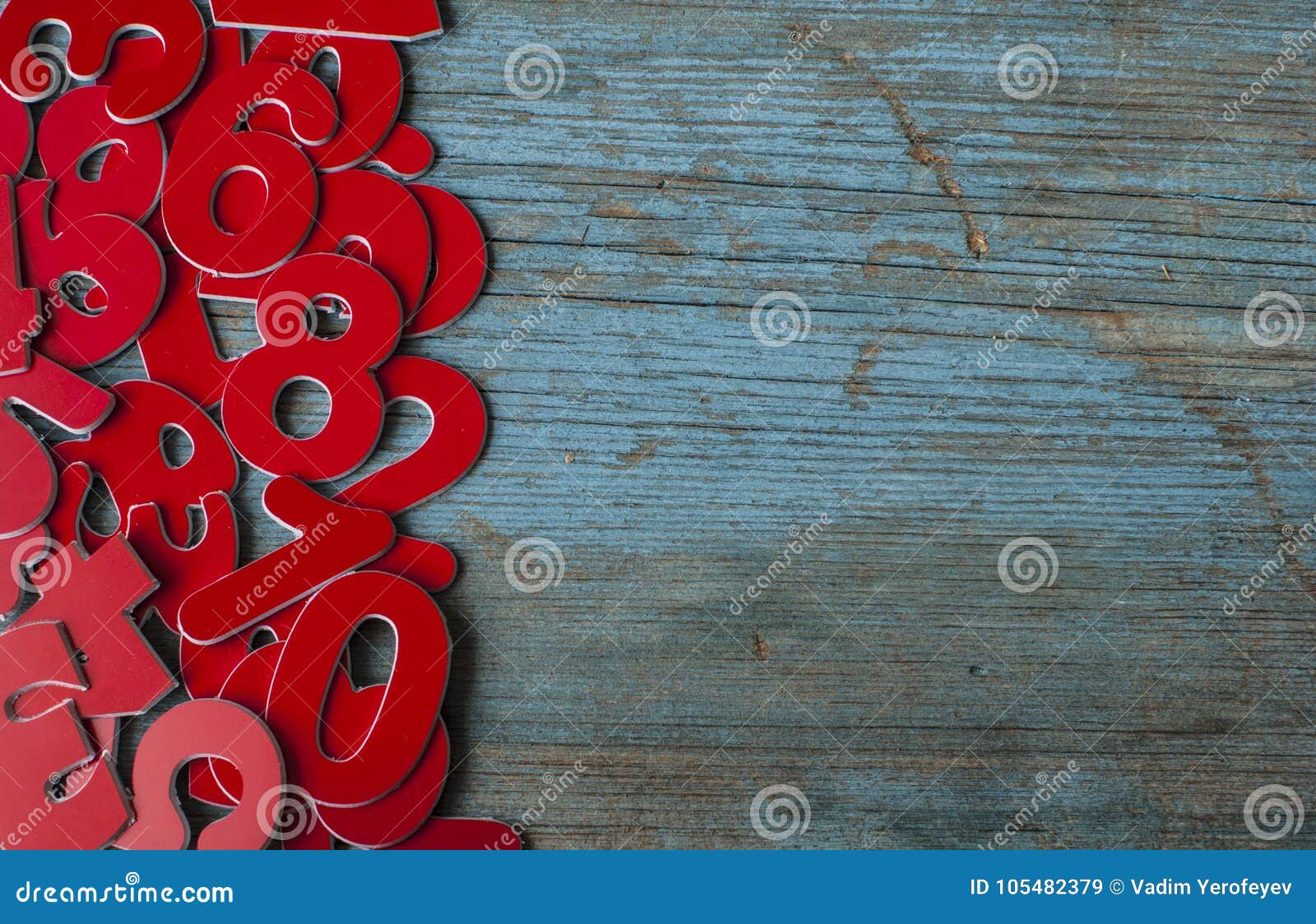Pile Random Numbers on Wooden Table Stock Image - Image of keywords ...