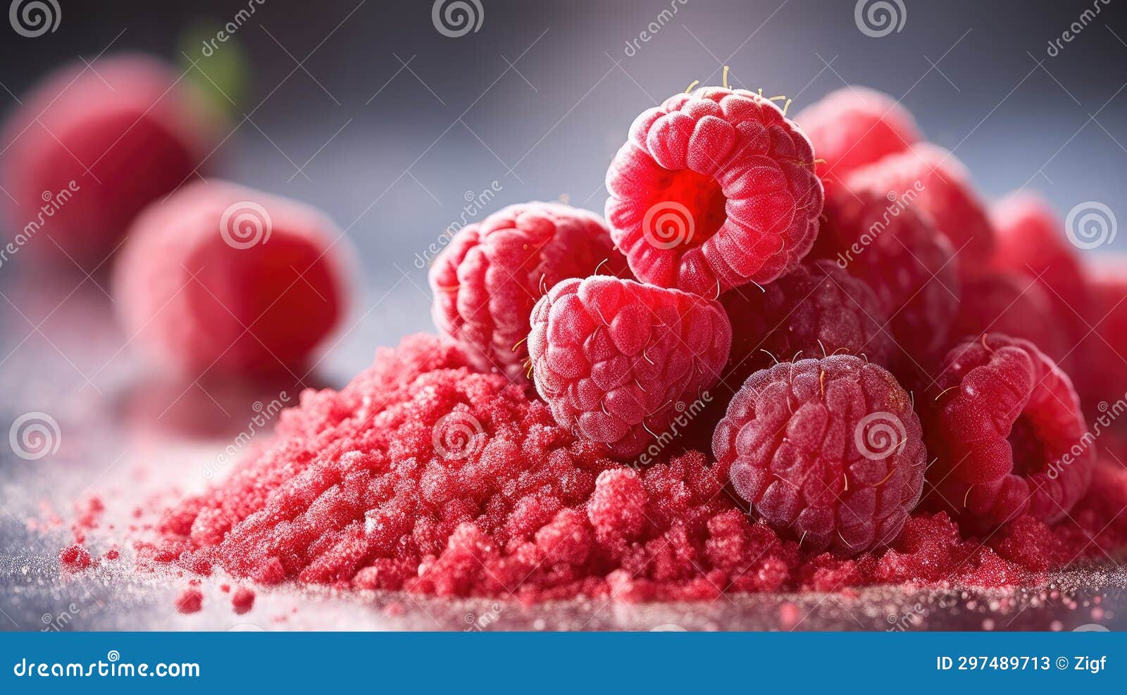 Pile of Raspberries on Table Stock Illustration - Illustration of ...
