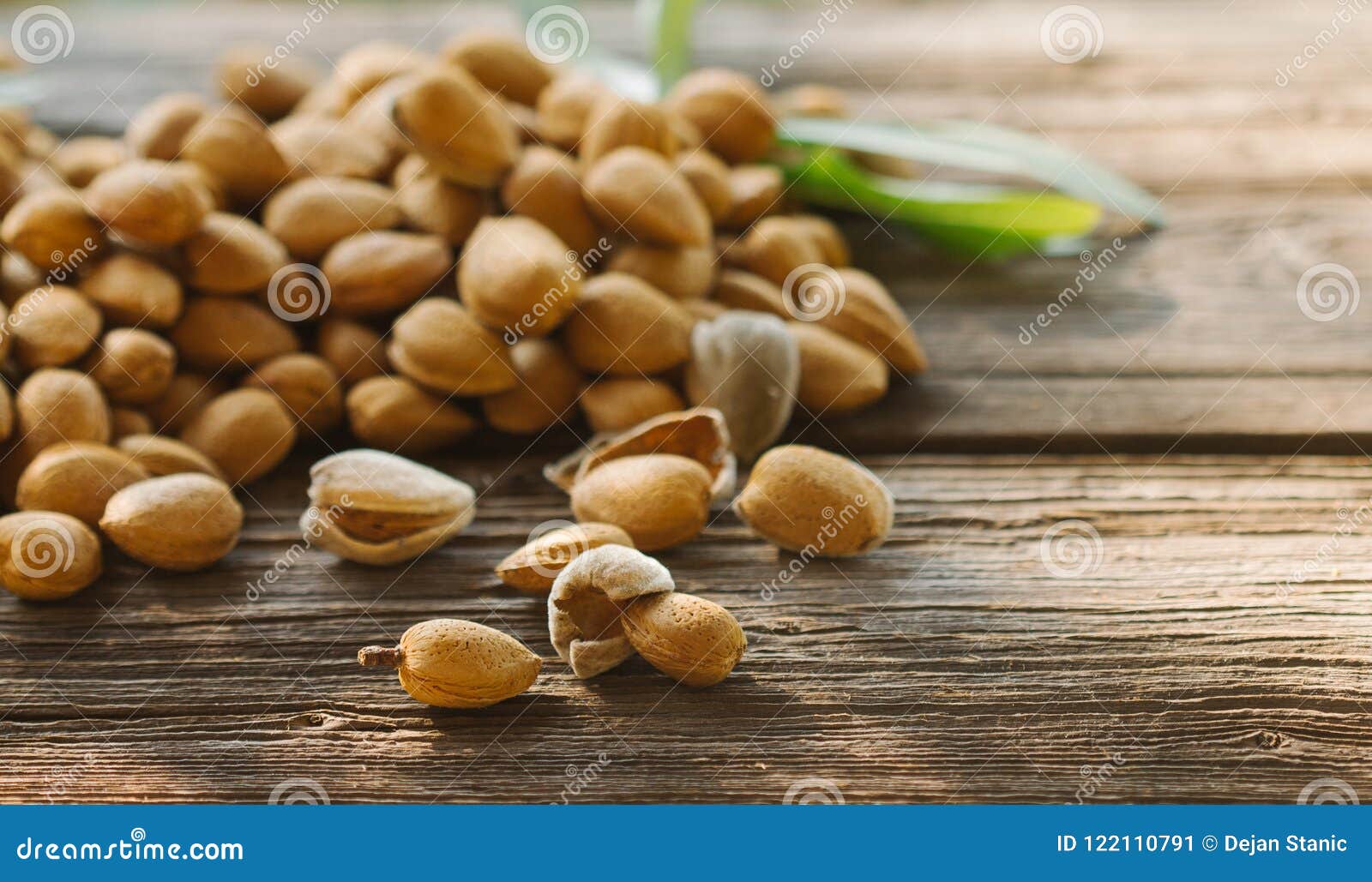 Pile of Raw Almonds, Freshly Picked from the Tree. Stock Image - Image ...