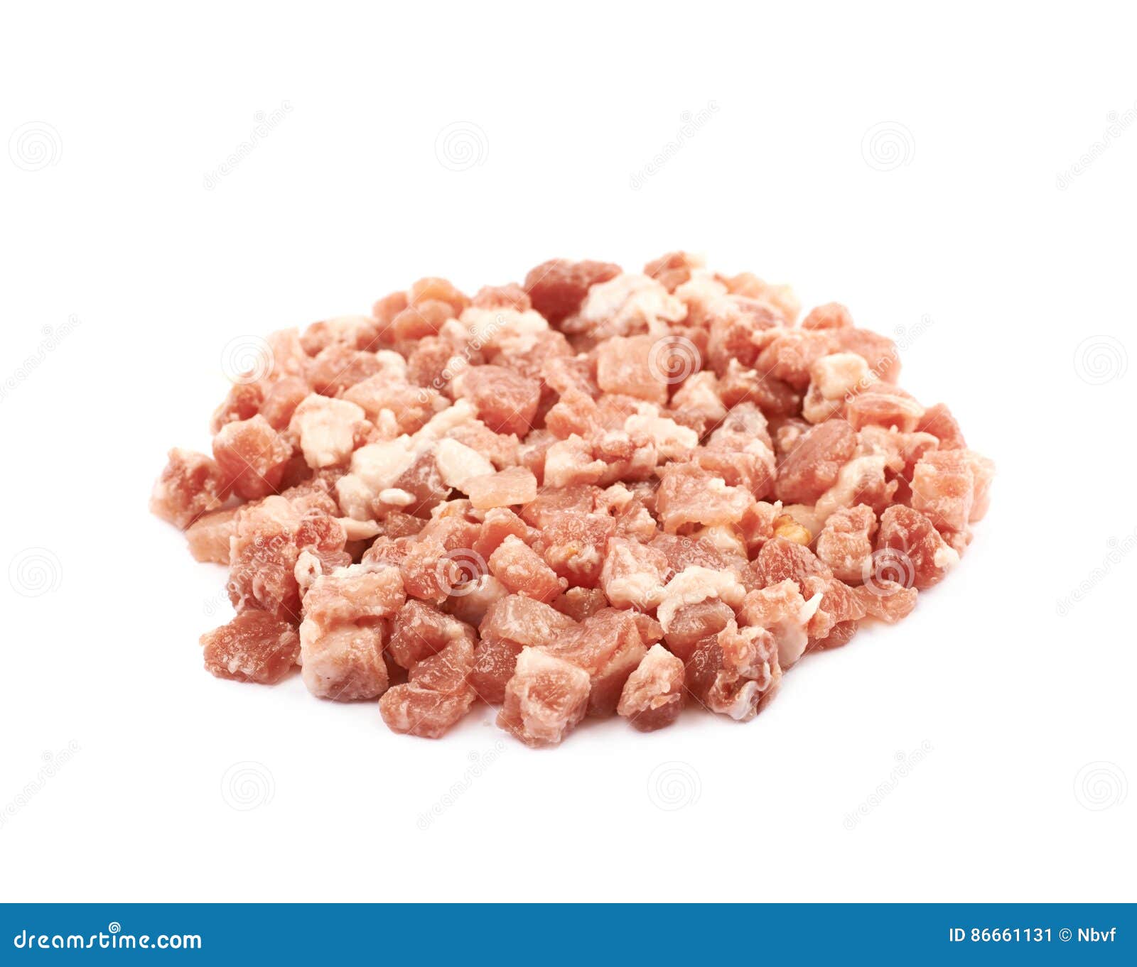 Pile of Raw Bacon Bits Isolated Stock Image - Image of chopped, fresh ...