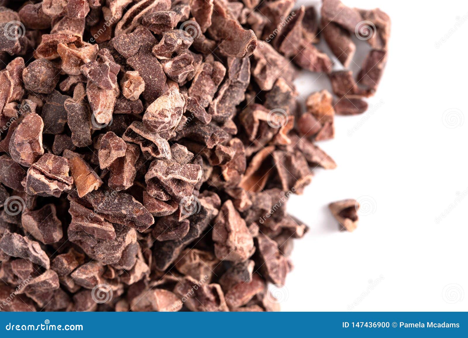 Pile of Raw Chocolate Nibs on a White Background Stock Photo - Image of ...