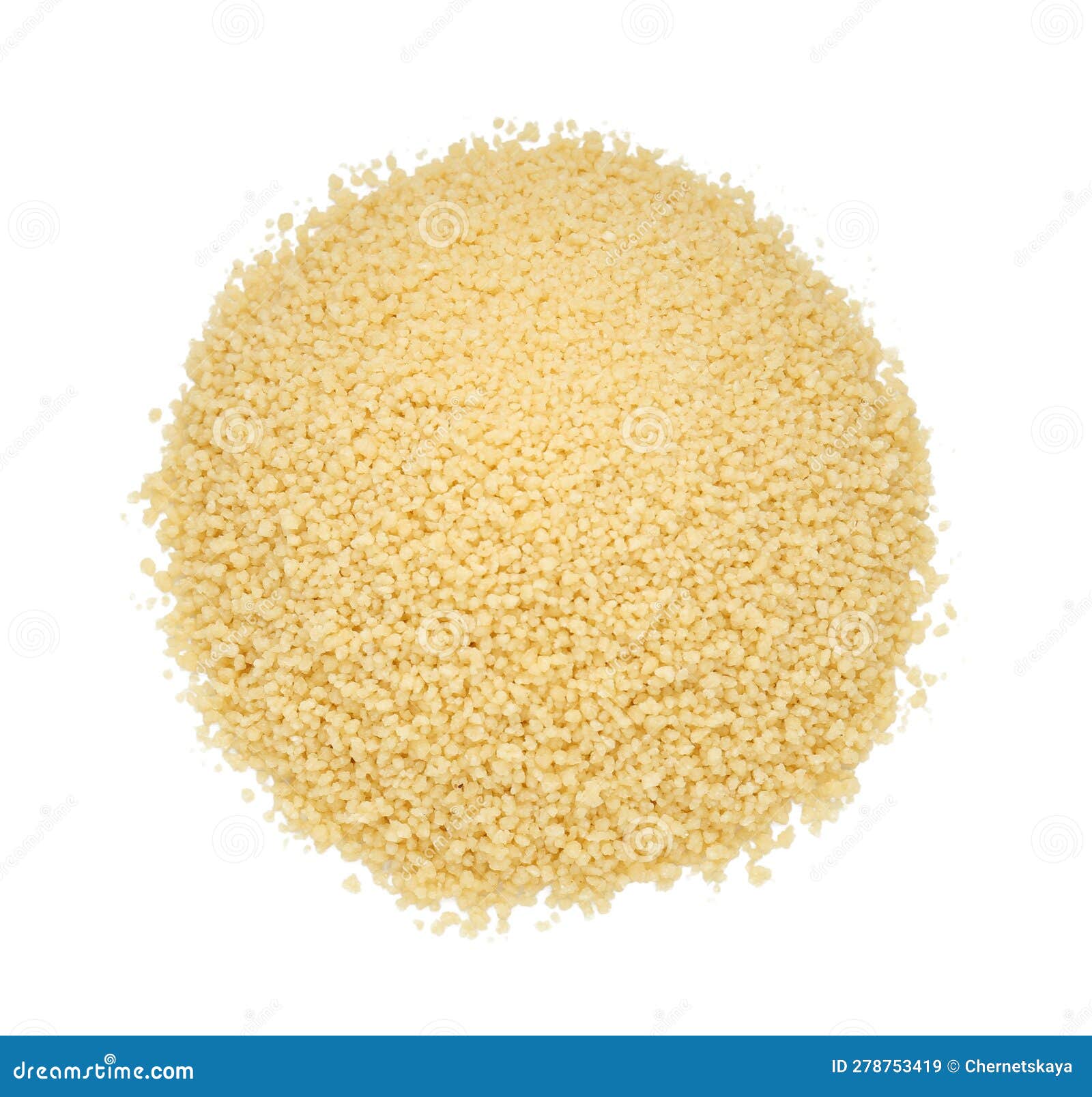 Pile of Raw Couscous on White Background, Top View Stock Image - Image ...
