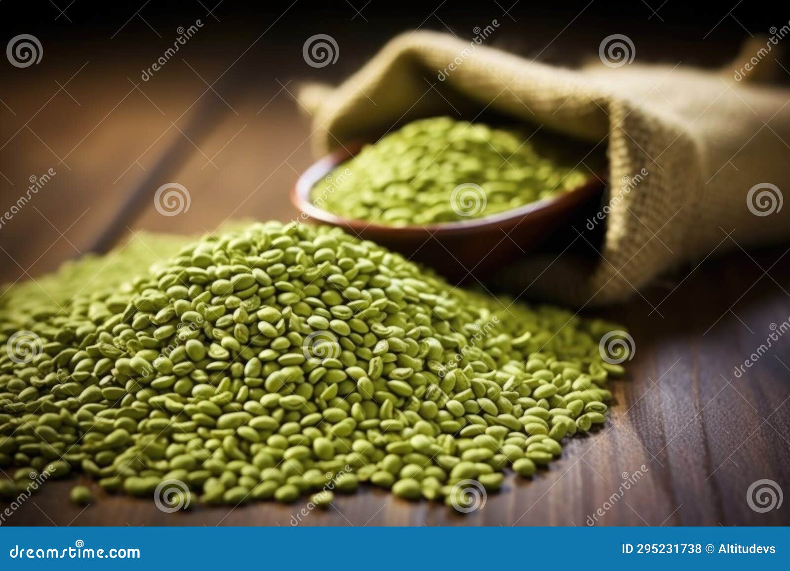 Pile of Raw Green Coffee Beans Ready for Roasting Stock Photo - Image ...