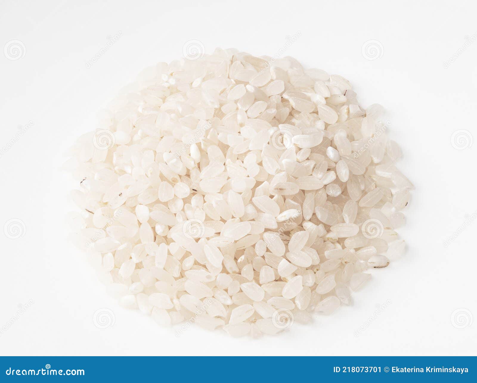 Pile of Raw Medium-grain Polished Rice on White Stock Image - Image of ...