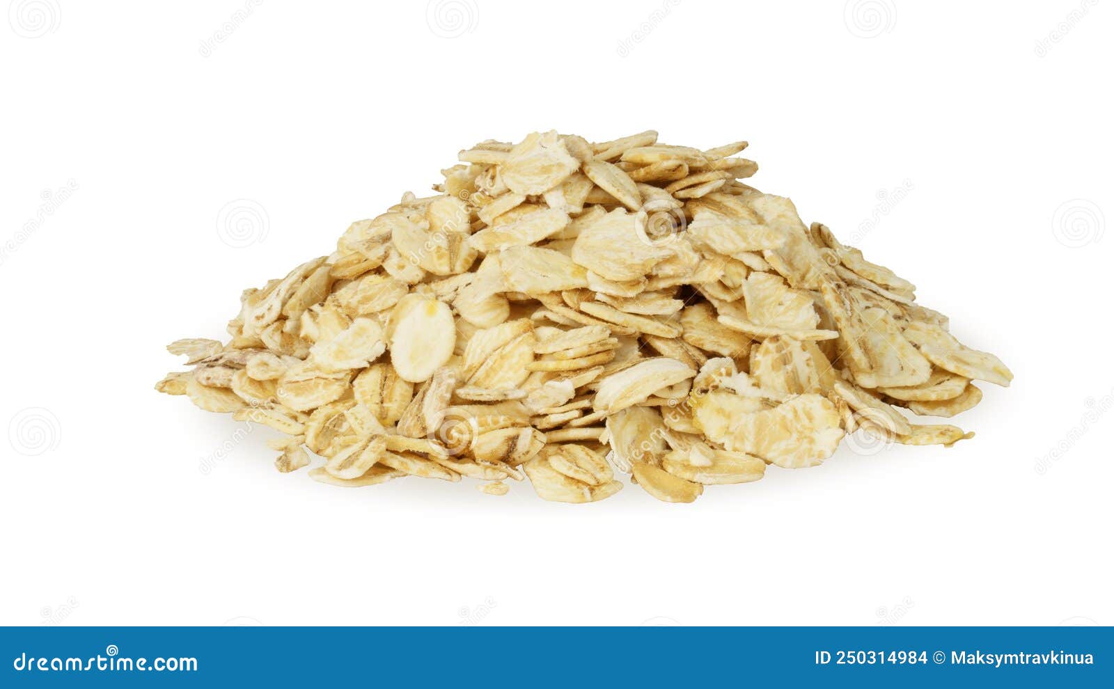 Pile of Raw Oatmeal on White Background Stock Photo - Image of ...