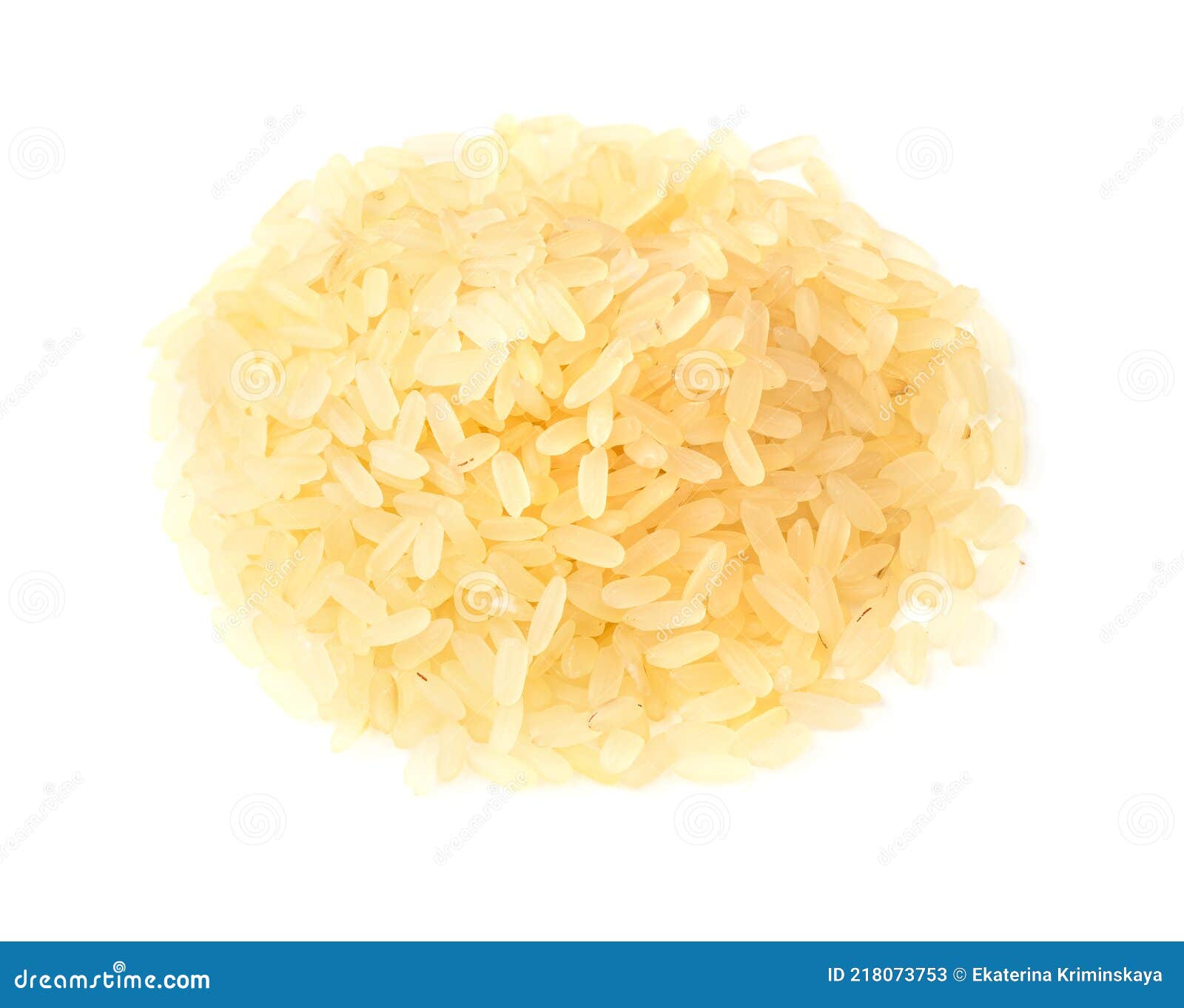 Pile of Raw Parboiled Rice Closeup on White Stock Image - Image of ...