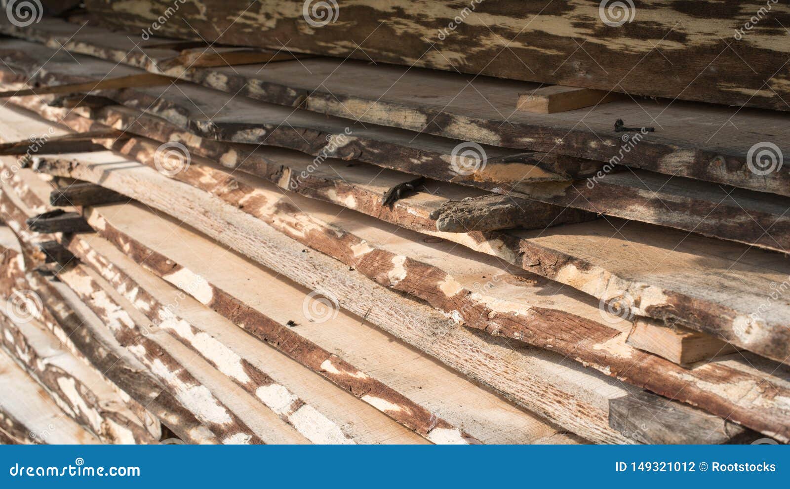 Pile of raw planks stock photo. Image of forestry, construction - 149321012