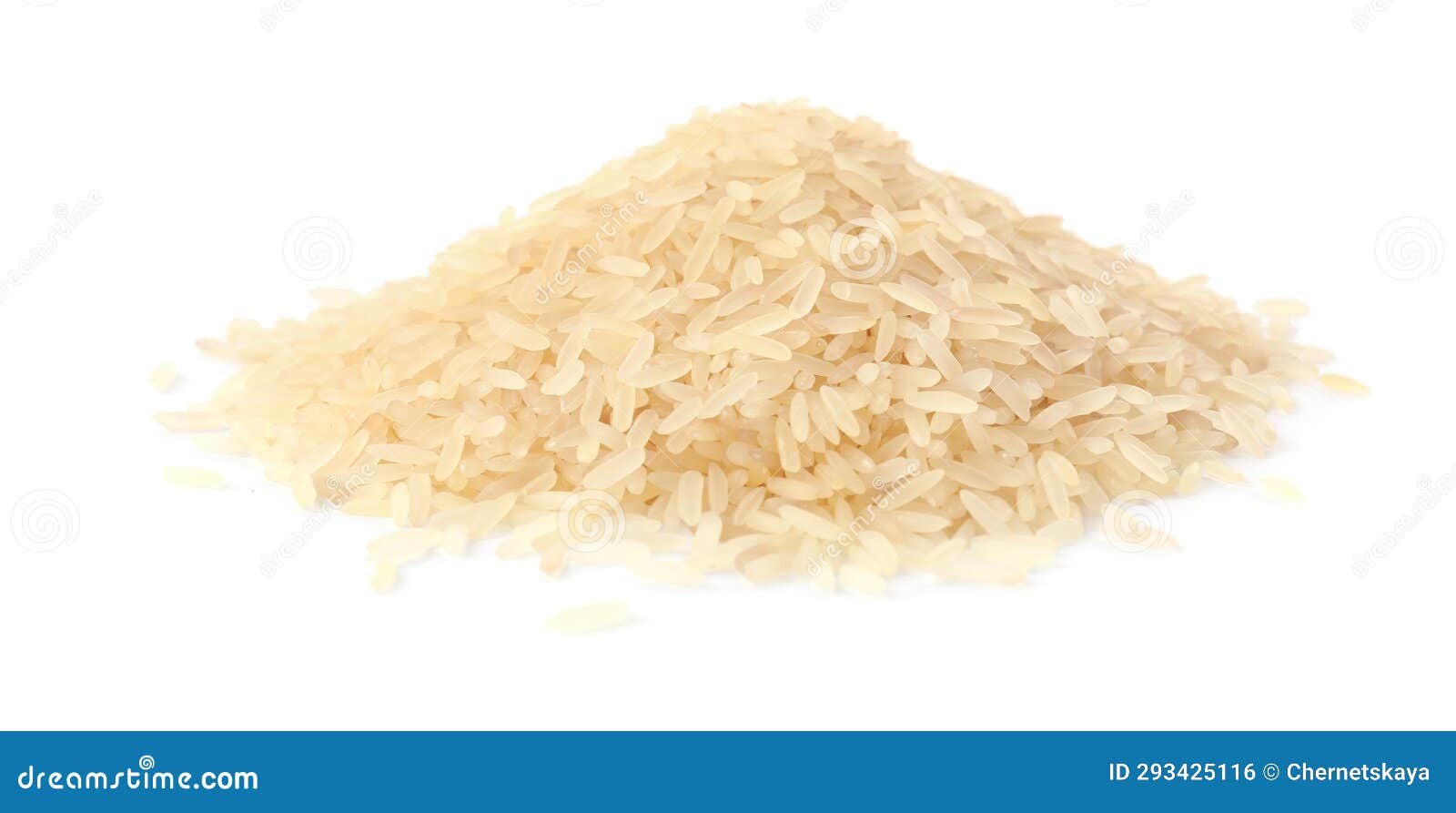 Pile of Raw Rice Isolated on White Stock Photo - Image of object ...