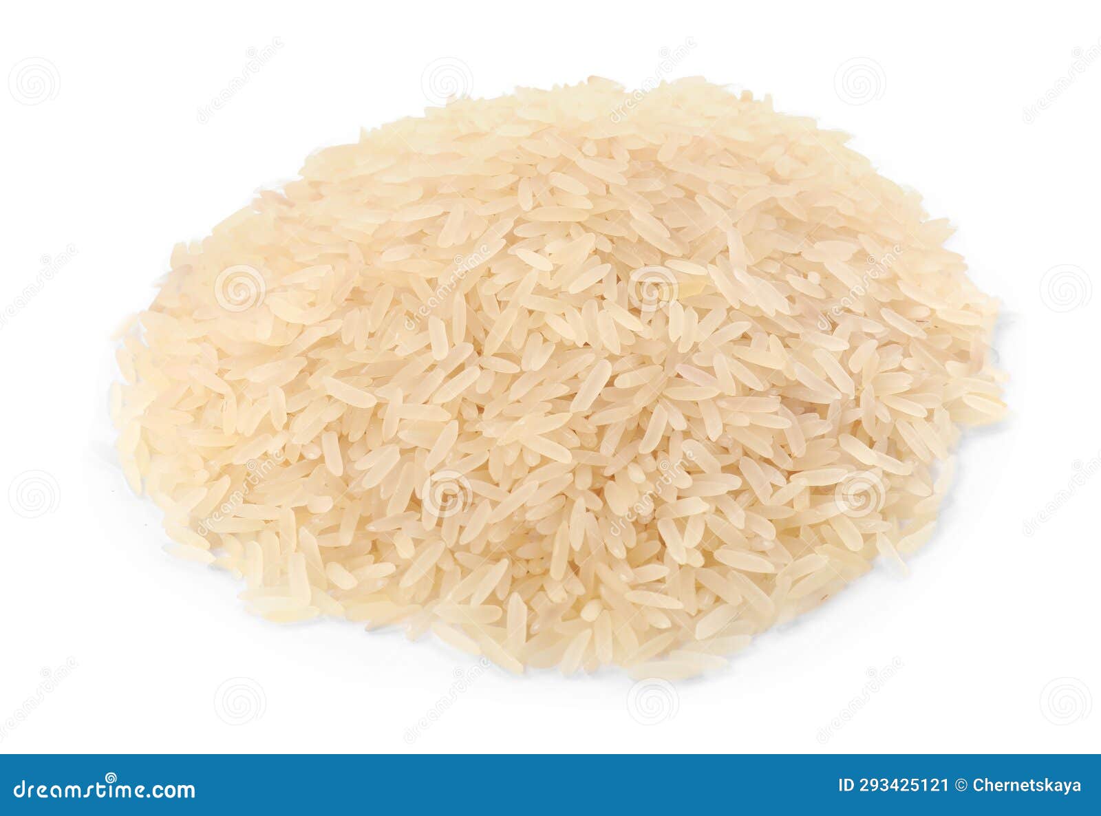 Pile of Raw Rice Isolated on White Stock Image - Image of long, grains ...