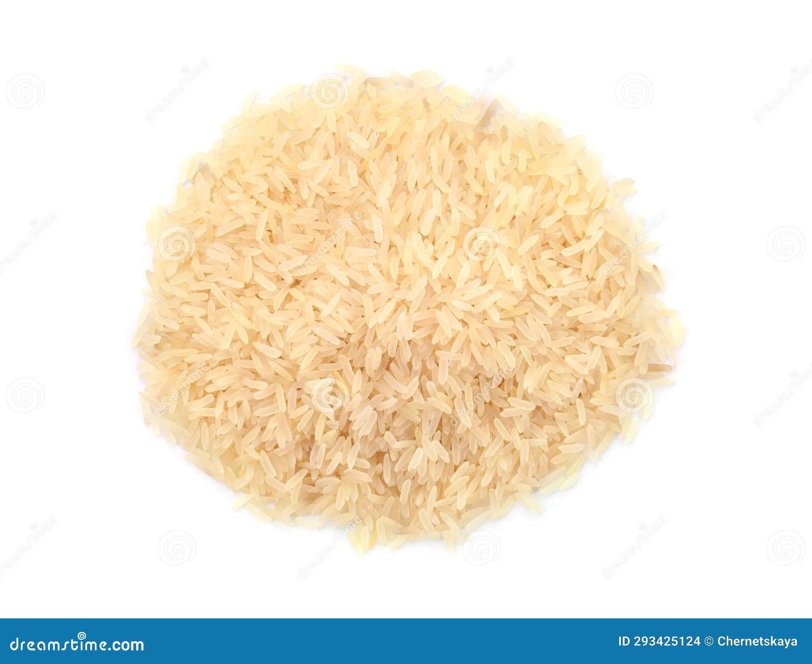 Pile of Raw Rice Isolated on White, Top View Stock Photo - Image of ...