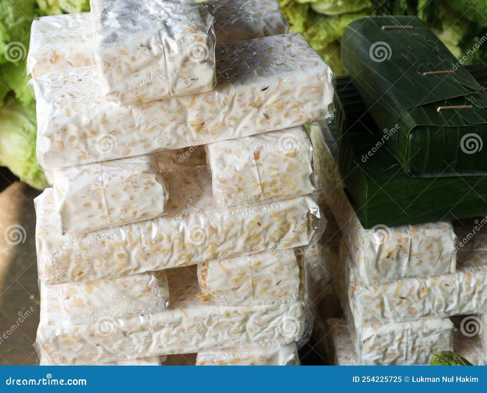 Pile of Raw Tempeh in the Market Stock Image - Image of dessert, bean ...