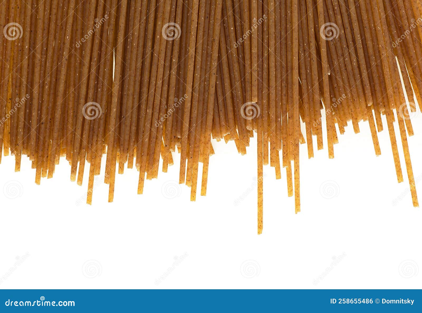 Pile of Raw Whole Wheat Spaghetti Isolated on White Background, Top ...