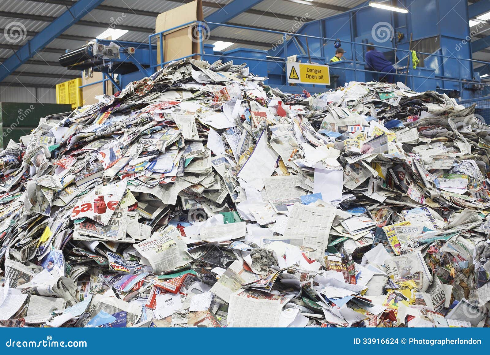 Pile of Recycled Papers editorial stock image. Image of garbage - 33916624