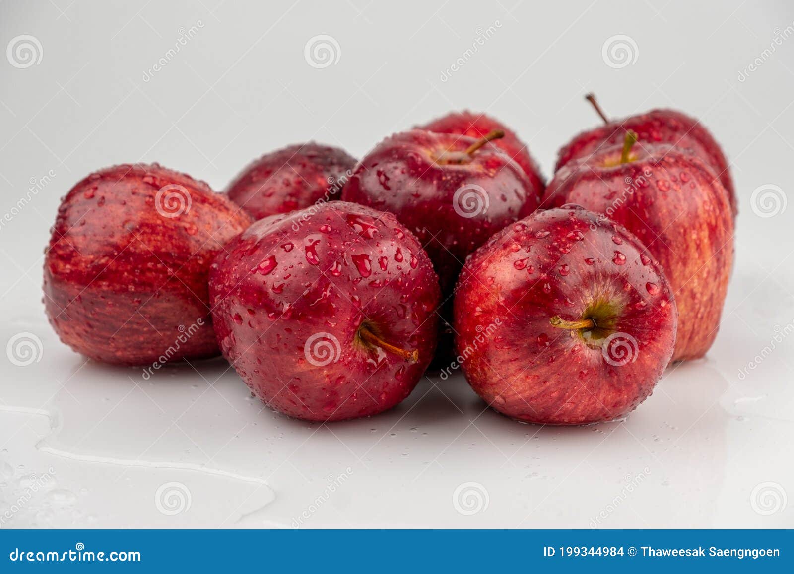 Pile of Red Apple with Clear Water Drop on Shell Surface Texture ...