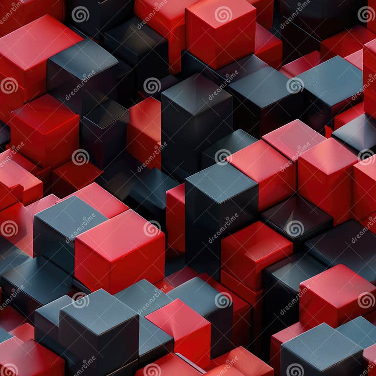 A Pile of Red and Black Cubes, Versatile for Various Projects Stock Photo - Image of concept ...